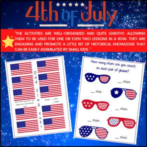 4th Of July Activities Worksheets By Teodora Notira Tpt