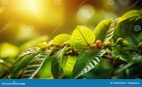 Yellow Coffee Bean Leaf Stock Illustration Illustration Of Caffeine