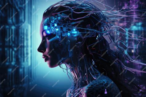Premium Ai Image Neural Network Supercomputer In The Form Of A Beautiful Girl
