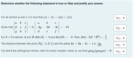 Solved Determine Whether The Following Statement Is True Or Chegg