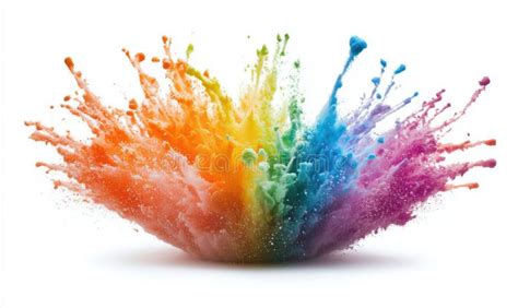 Colorful Explosion Of Paint Splashes Vibrant Hues Radiating Outward
