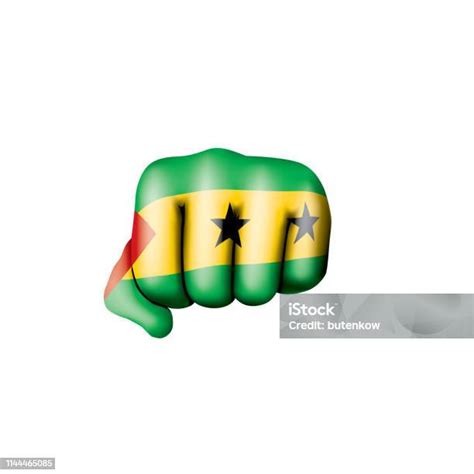 상투메 프린시페 국기와 흰색 바탕에 손을 벡터 일러스트 국기에 대한 스톡 벡터 아트 및 기타 이미지 국기 기 대서양 제도 Istock
