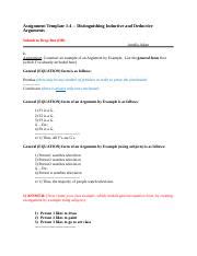 Distinguishing Inductive And Deductive Arguments HUMN Complete Doc Assignment Template