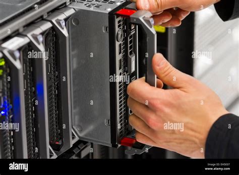 install or remove a blade server in a blade chassis in a rack shot in