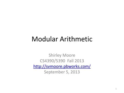 PPT Modular Arithmetic PowerPoint Presentation Free Download ID 2674527