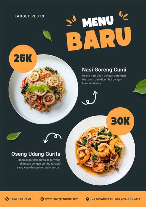 Halaman 3 Gratis Contoh Poster Makanan Unik Canva