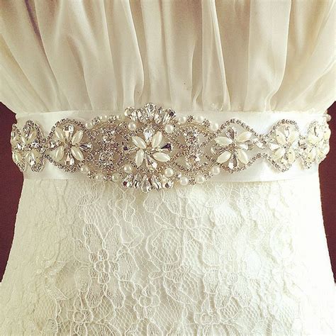 Pearl Embellished Bridal Dress Belts Wedding Dress Belt Rhinestone