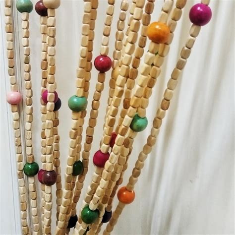 Ave Split Rainbow Colorful Hippie Wood Door Beaded Curtain