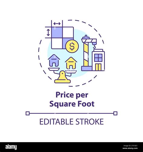 2d Thin Linear Icon Price Per Square Foot Concept Stock Vector Image And Art Alamy