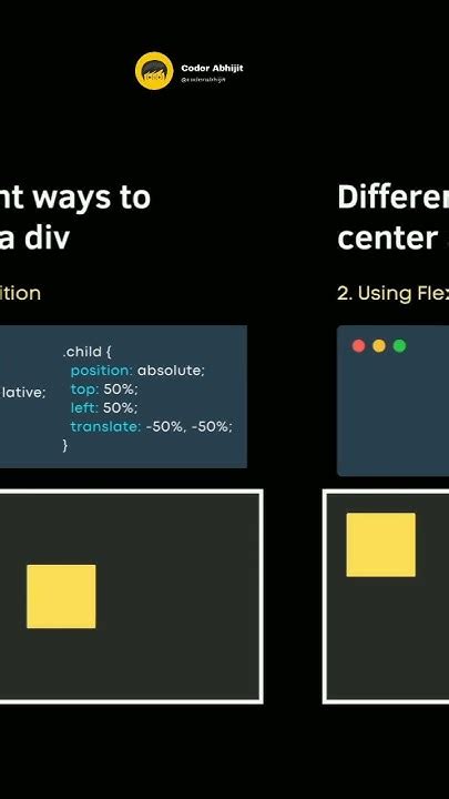 Part 2 Defferent Ways To Center A Div In Html And Css Ytshort Css Youtube