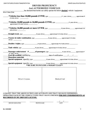 2003 2026 Form Driver Proficiency Cac 131229 And Authorized Vehicles