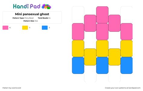 Mini Pansexual Ghost Pony Bead Pattern Kandi Pad Kandi Patterns