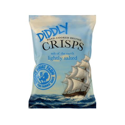 Box Of 24x40g Diddly Squat Farm Hand Cooked Crisps Lightly Salted