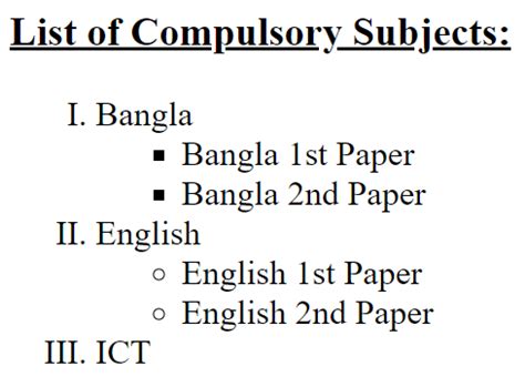 Nested Lists EduPointBD
