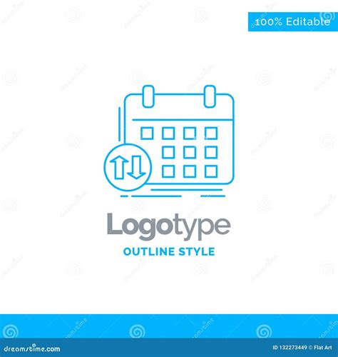 Blue Logo Design For Schedule Classes Timetable Appointment Stock Vector Illustration Of