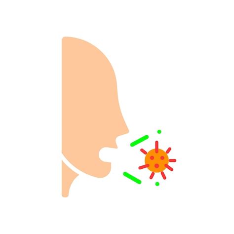 Hombre tose virus línea icono enfermedad gripe bacterias microbio