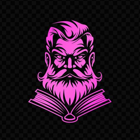 Premium Psd Wise Old Man Mascot Logo With A Beard And A Book Designed