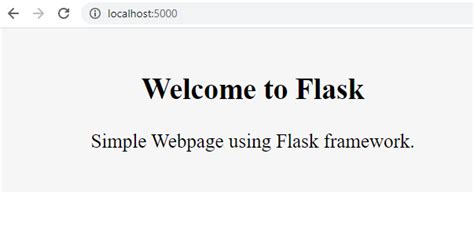 Simple Web Page Using Flask