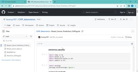 Lavanya R On Linkedin Datascience Internship Breastcancer Machinelearning Datavisualization