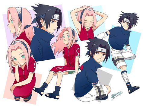 Posca Haruno Sakura Uchiha Sasuke Naruto Classic Naruto Series