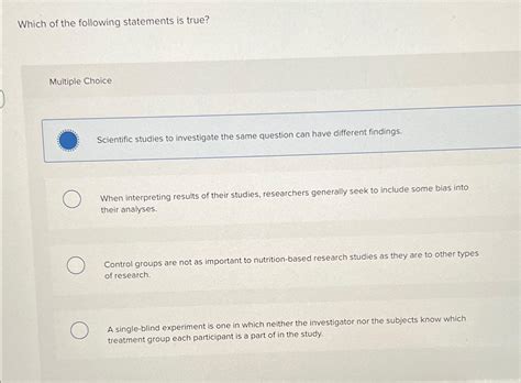 Solved Which of the following statements is true?Multiple | Chegg.com