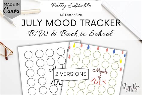 July Mood Tracker Canva Template Graphic By Sharp Flair Graphics · Creative Fabrica
