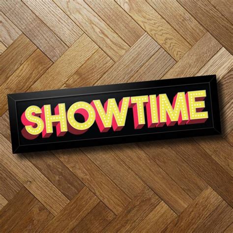 Showtime Home Cinema Sign Black Framed Landscape Print Gallery Wall