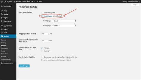 making a static front page edtech np