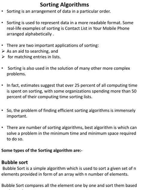 Sorting Techniques Pdf Software Engineering Computer Science