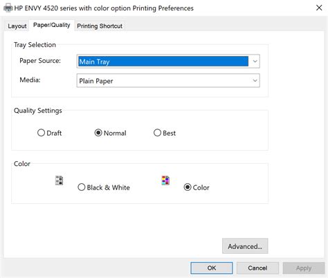 Solved No Color Option In The Network Printer Properties Hp Support