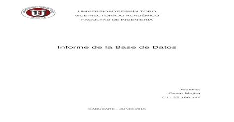 Informe Base De Datos [docx Document]