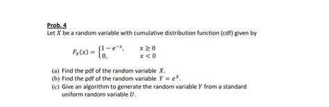 Solved Prob4 Let X Be A Random Variable With Cumulative