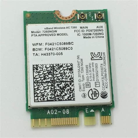 Card wifi 7260NGW băng tần kép - Intel® Wireless-AC 7260 (M.2/NGFF-2230 ...