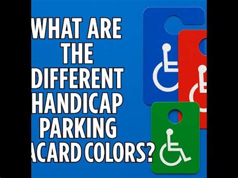 What Are The Different Handicap Parking Placard Colors Youtube