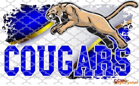 Cougars Png Royal Blue And Gold Etsy