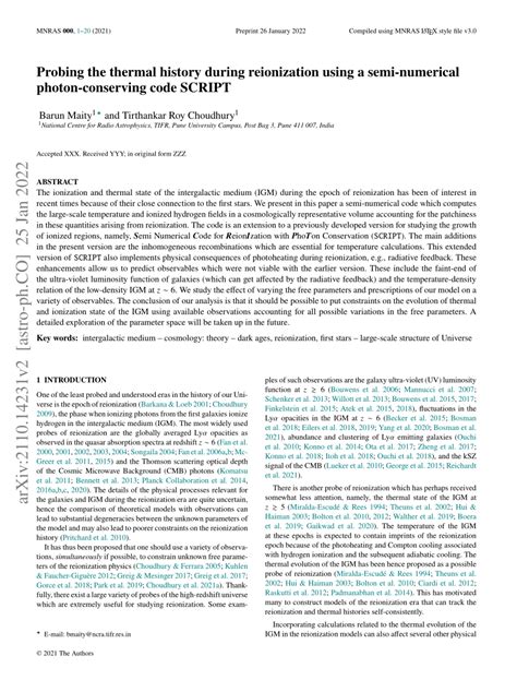 Pdf Probing The Thermal History During Reionization Using A Semi Numerical Photon Conserving