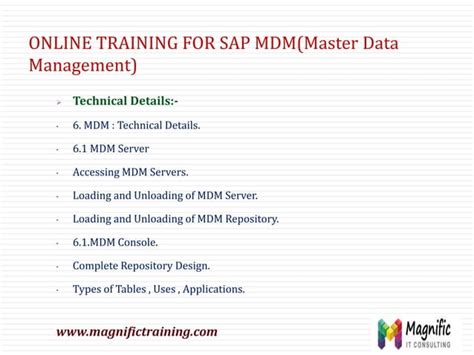 Sap Mdm Online Training Tutorial In Mumbai Ppt