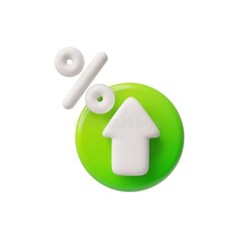 Green Arrow Growth Trend With Percentage Symbol 3d Vector Up Direction