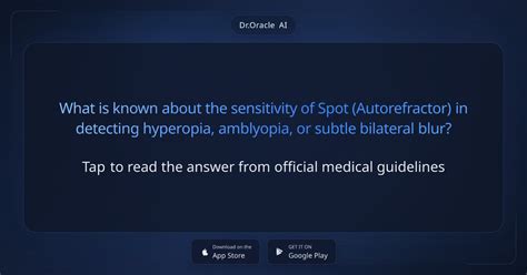 What Is Known About The Sensitivity Of Spot Autorefractor In
