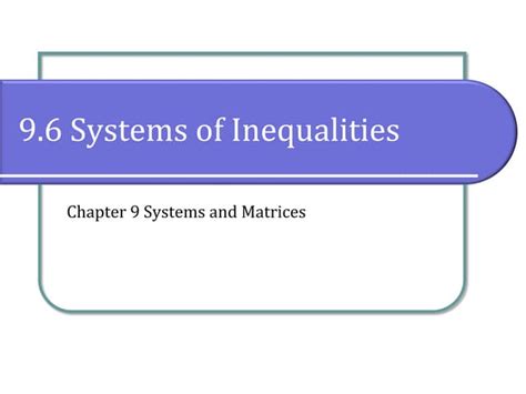 9 6 systems of inequalities and linear programming ppt