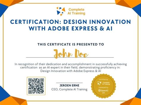 Certification Design Innovation With Adobe Express And Ai