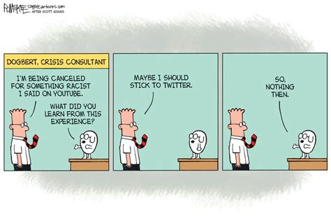 Editorial Cartoons About Dilbert Creator Scott Adam Being Dropped For Racist Rant