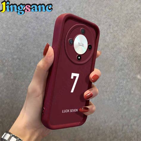 Jingsanc Ốp điện thoại cho Honor silicon Ốp lưng đơn giản chống sốc bảo vệ toàn bộ máy ảnh nhựa