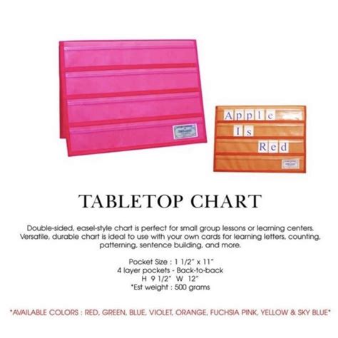 Tabletop Small Pocket Chart By Charts Unlimited Shopee Philippines
