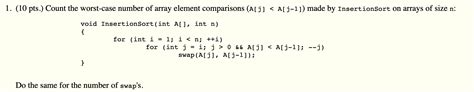1 10 pts count the worst case number of array