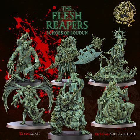 3d Printable The Flesh Reapers Grimdark Mini Boss Set Horror Stl