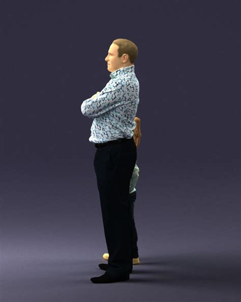 000383 3d Scanned Father And Daughter Standing Pose By 3dfarm