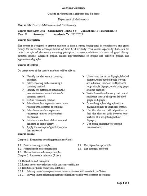 Discrete Mathematics For Cs 2015 Pdf Graph Theory Recurrence