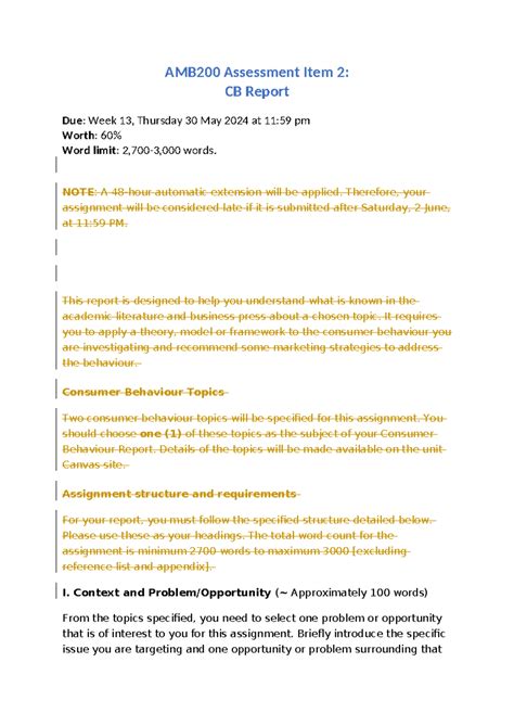 Amb200 Cb Report Task Instructions Revised Amb200 Assessment Item 2