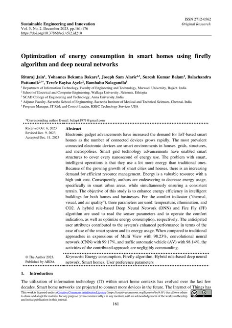 pdf optimization of energy consumption in smart homes using firefly